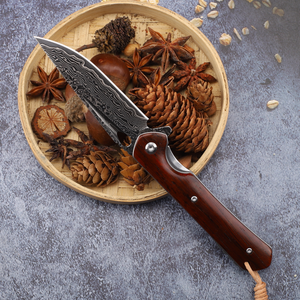 Folding Knife 3 Inch San Mai Blade Self Defense Pocket Knives - Yashka ...